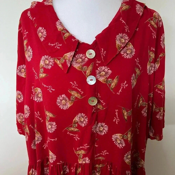 Notations | Dresses | Vintage Red Floral Maxi Dress By Notations 3x ...